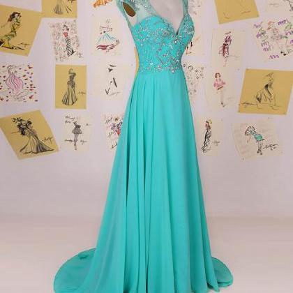 2016 Turquoise Prom Dresses Strapless Backless Chiffon Evening Dresses ...
