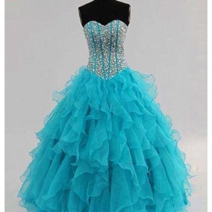 Evening Dresses, Party Dress,turquoise Prom Dresses,ball Gown Prom ...