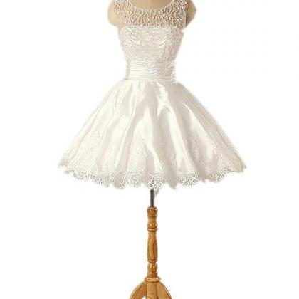 White Scoop Neckline Beaded Homecoming Dresses With Deep V Back And ...