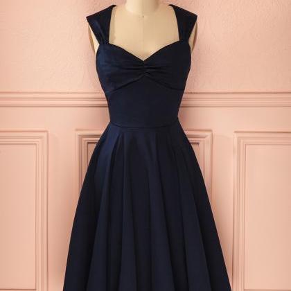 2017 Sexy Short Navy Blue V Neck Satin Prom Dress , Graduation Dresses ...