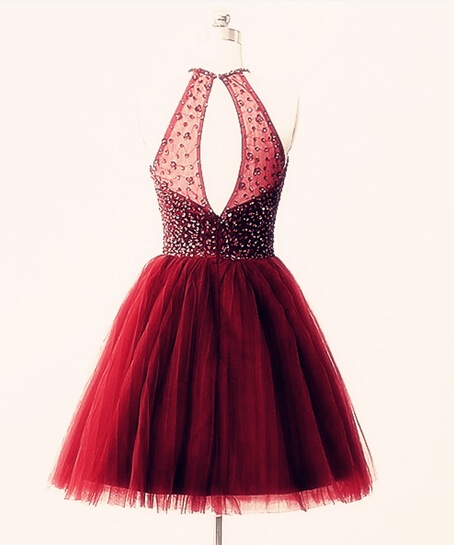 2016 Elegant Burgundy Short Prom Dresses, Burgundy Prom Dresses ...