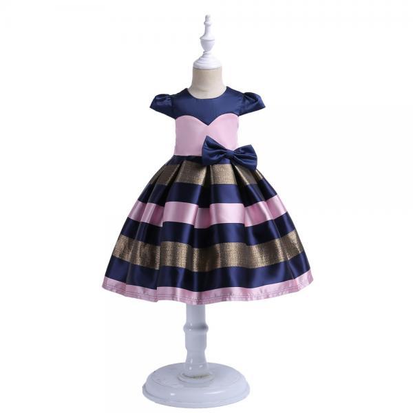 Fasion Pink And Blue Cap Sleeve Flower Girl Dresses For Weddings With ...