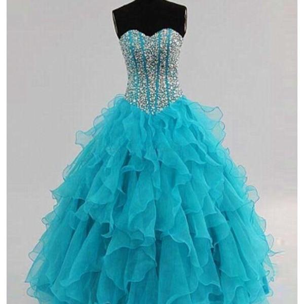 Evening Dresses, Party Dress,turquoise Prom Dresses,ball Gown Prom ...