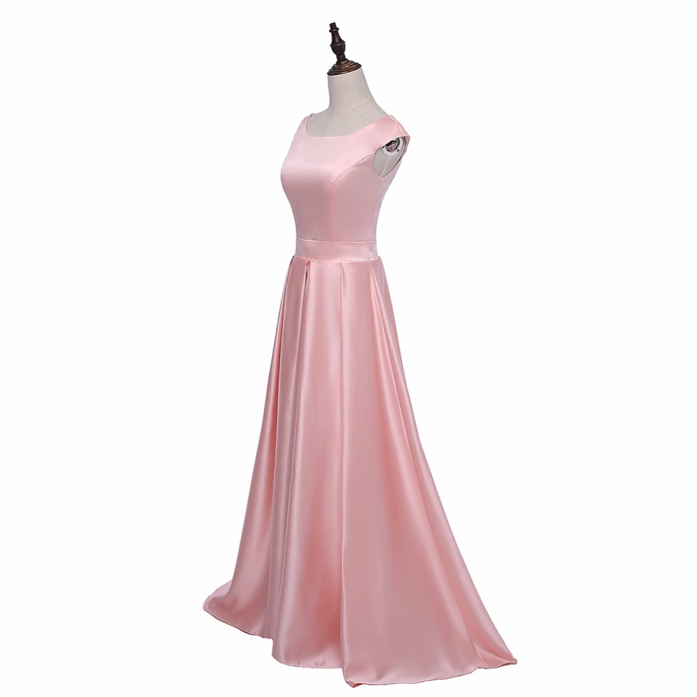2018 Pink Satin Prom Dresses Featuring Scoop Neckline -- Sexy Formal ...