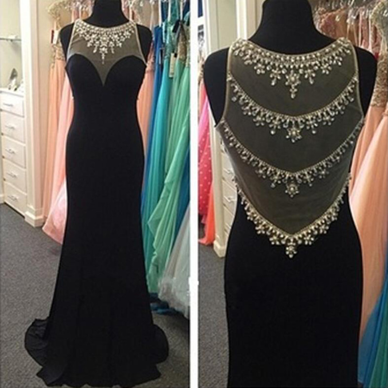 Prom Dress,black Prom Dress,backless Prom Dresses,custom Made Prom ...