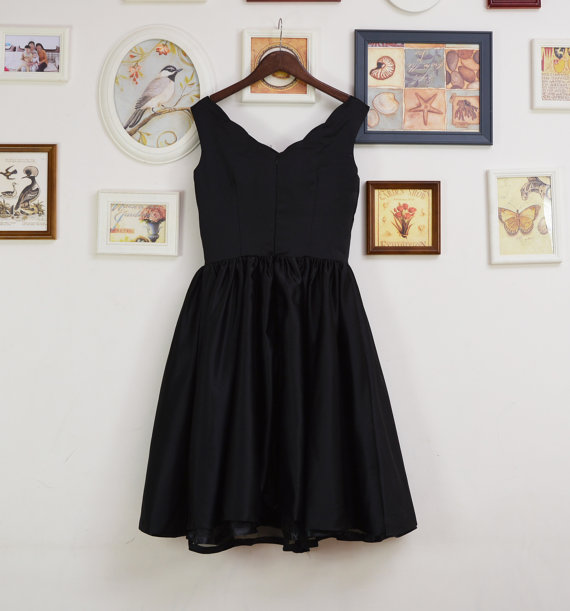 Short Black Dressses, V Neck Black Satin Homecoming Dresses, Simple ... Short Black Dressses, V Neck Black Satin Homecoming Dresses, Simple ...