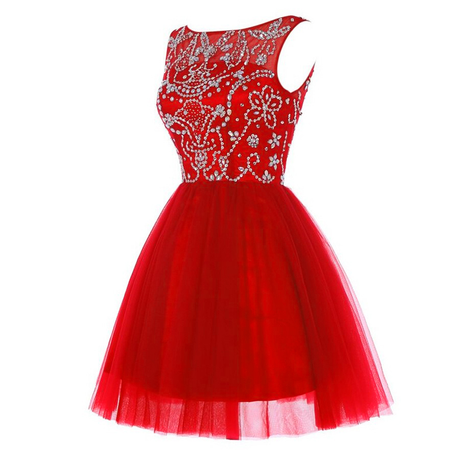 2017 Sexy Short Red Tulle Prom Dress , Graduation Dresses 2016,party ...